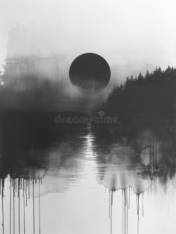Stylish Black and White Watercolor Gradient Generative AI Stock ...