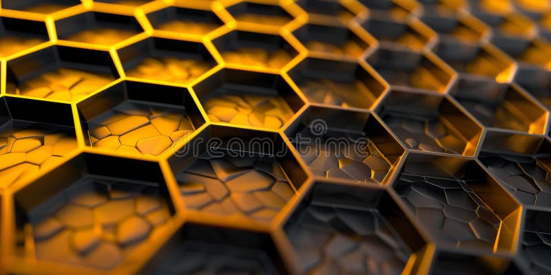 Stylish Black and Yellow Abstract Hexagonal Pattern for Modern Design ...