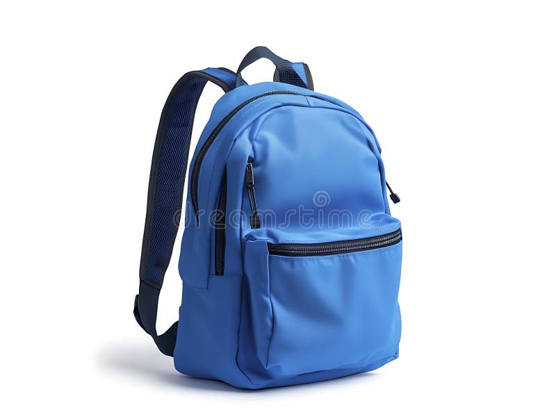Stylish Blue Backpack for School with Adjustable Straps Stock Photo ...