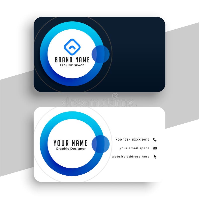 Stylish Blue Business Card Design Template Stock Vector - Illustration ...