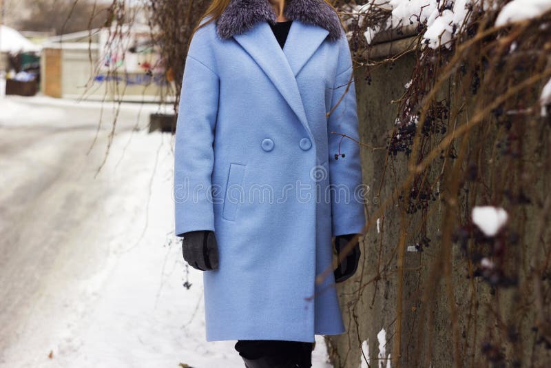Stylish Blue Coats for Women, Winter Clothes Stock Image - Image of ...