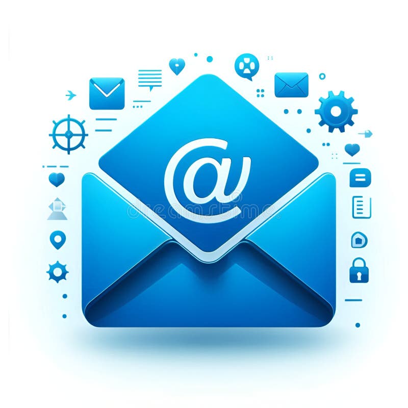 Blue Email Icon Flowing Around the Globe Icon Stock Vector ...