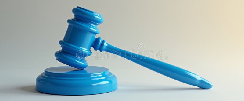 Stylish Blue Gavel Resting on Its Base Stock Image - Image of balance ...