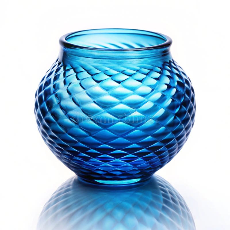 Stylish Blue Glass Object Isolated Stock Illustration - Illustration of ...