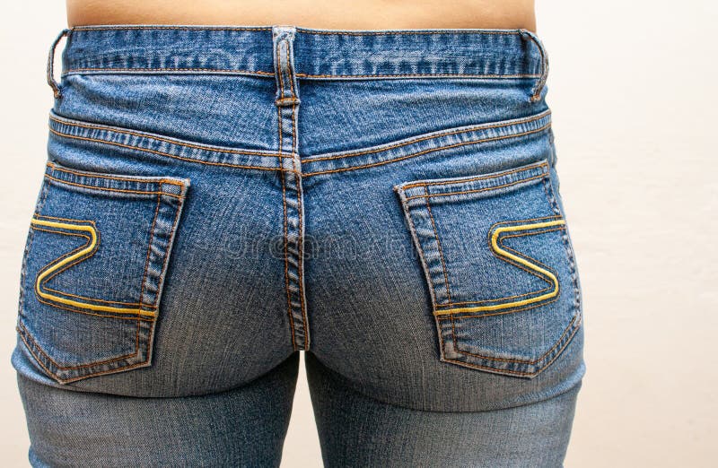 Beautiful Female Buttocks In Tight Jeans Close Up Stock Image Image Of Stretch Fashion