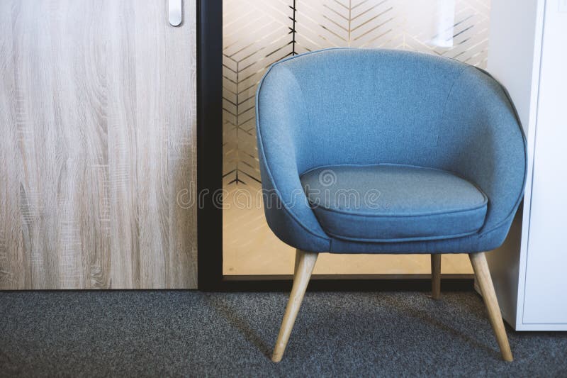 Blue Office Chair in the Interior Stock Photo - Image of colorful ...