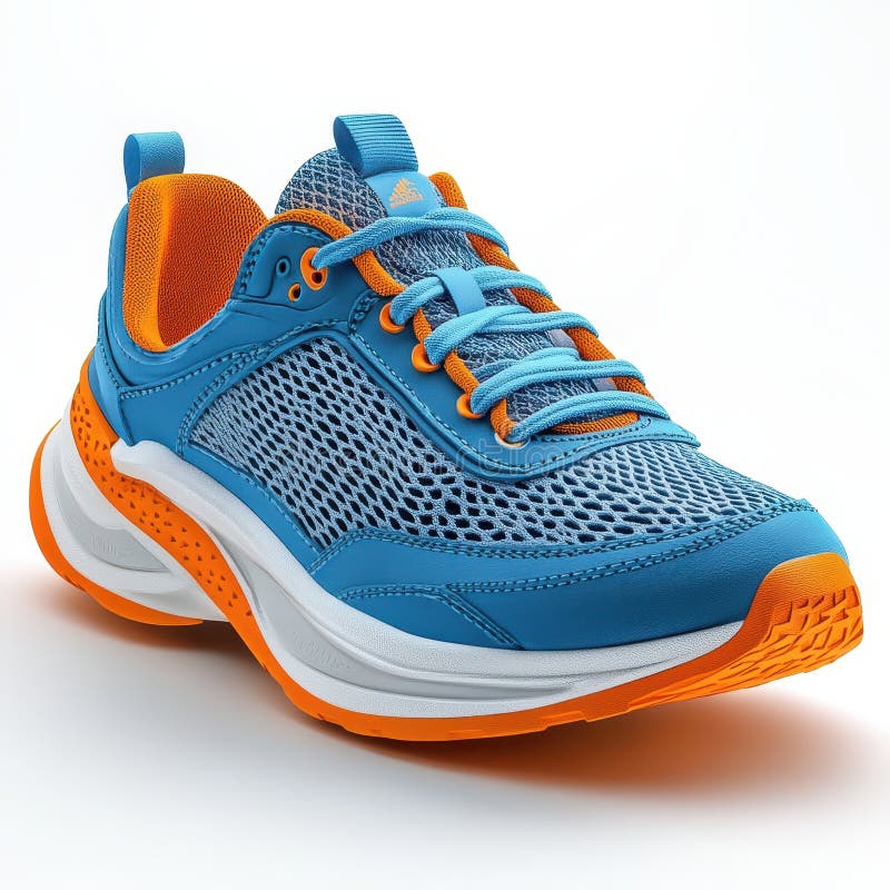 Stylish Blue Orange Athletic Sneaker Shoe Design Stock Illustration ...