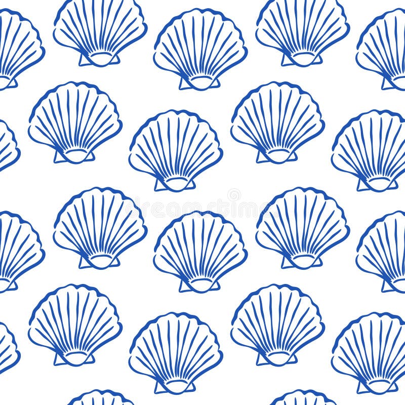 An Elegant Blue Shell Pattern Perfectly Suited for Beautiful Coastal ...
