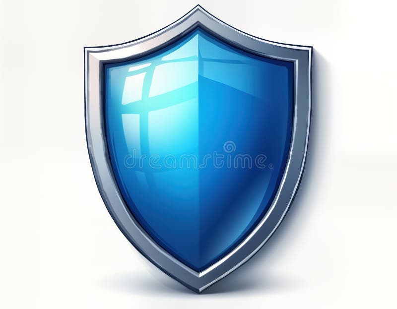 Stylish Blue Shield Icon Represents Security, Protection. Modern Design ...