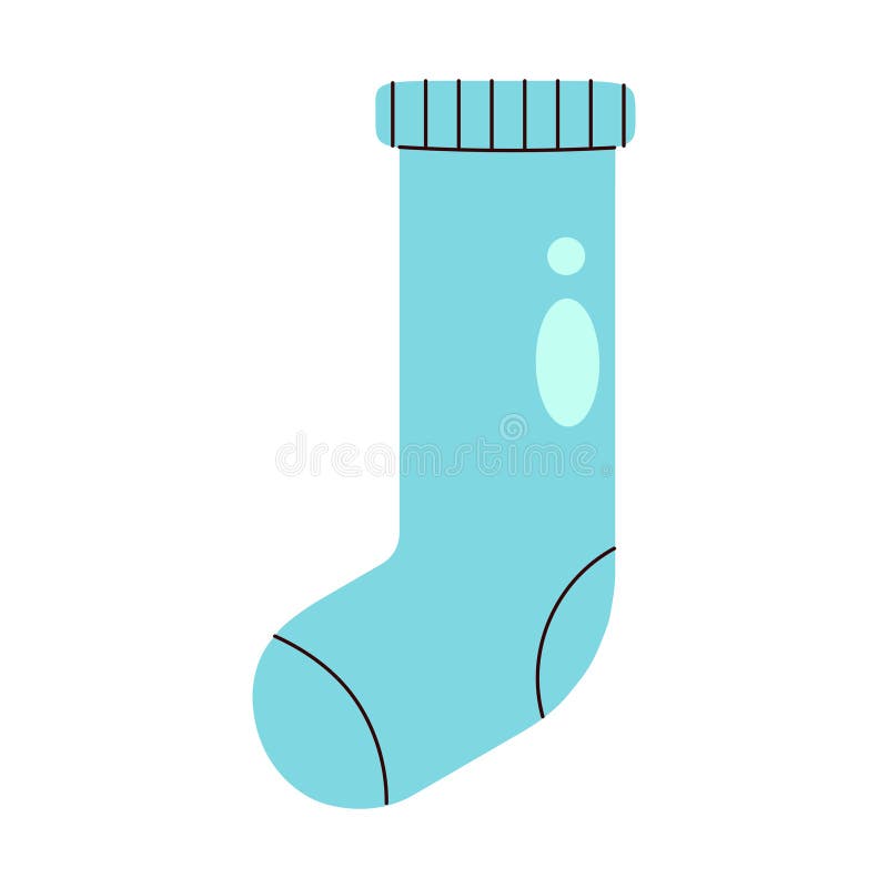 Stylish Blue Sock Vector Illustration in Flat Design Stock Vector ...