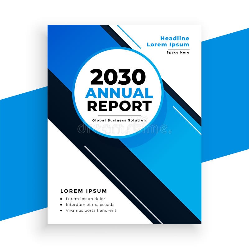Stylish Blue Theme Annual Report Template for Business Success Stock ...
