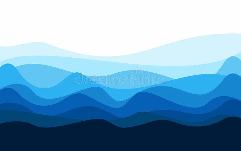 Stylish Blue Wavy Abstract Background Vector Stock Illustration ...