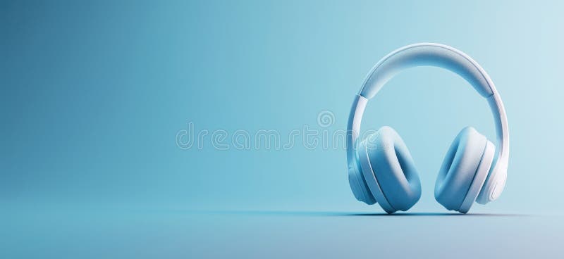 Stylish Blue Wireless Headphones on Gradient Background for Modern ...