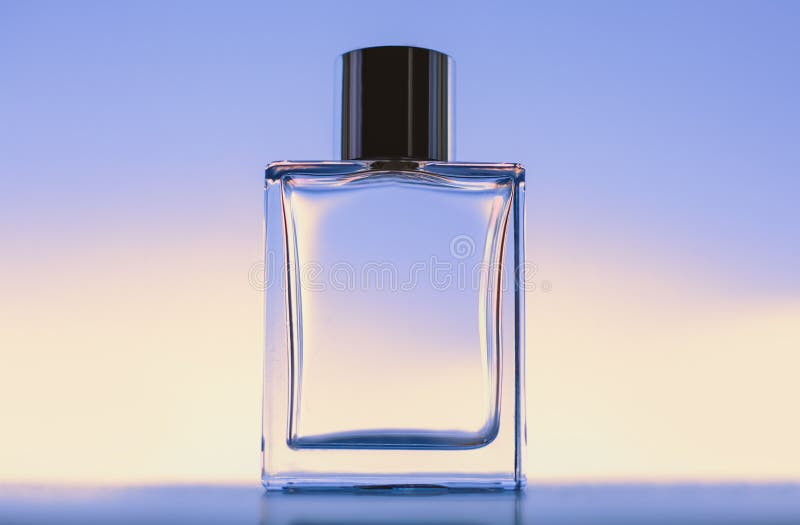Bottle of Perfume on Blue Background Stock Image - Image of fresh ...