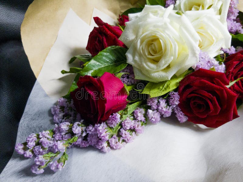 Stylish Bouquet of Fresh Flowers Stock Photo - Image of light, stylish ...