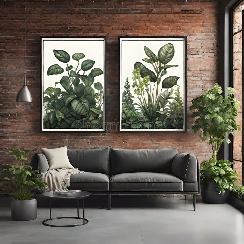 Stylish Brick Wall with Subtle Texture and Modern Appeal, Large Frames ...