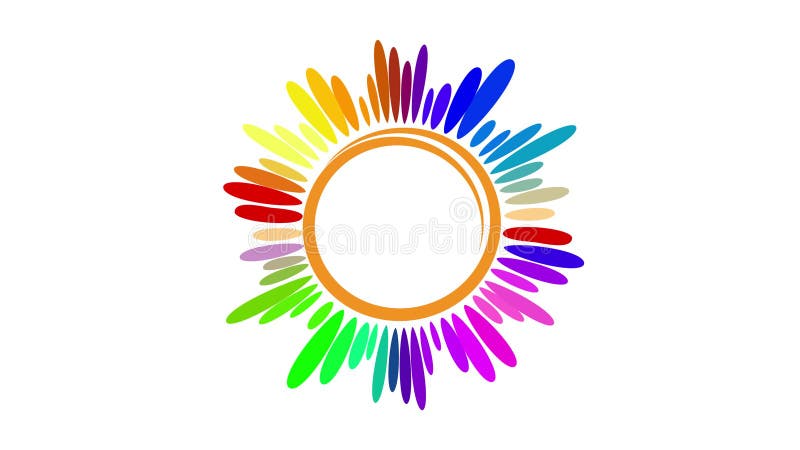 Stylish Bright Colorful Sun Symbol with Flashing Wiggle Rays Stock ...