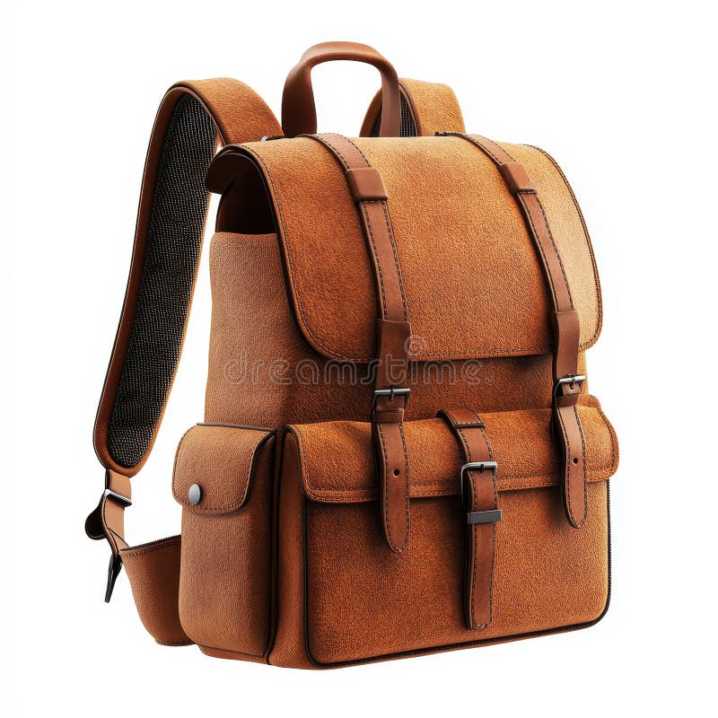 Stylish Brown Backpack with Soft Texture and Leather Accents Perfect ...