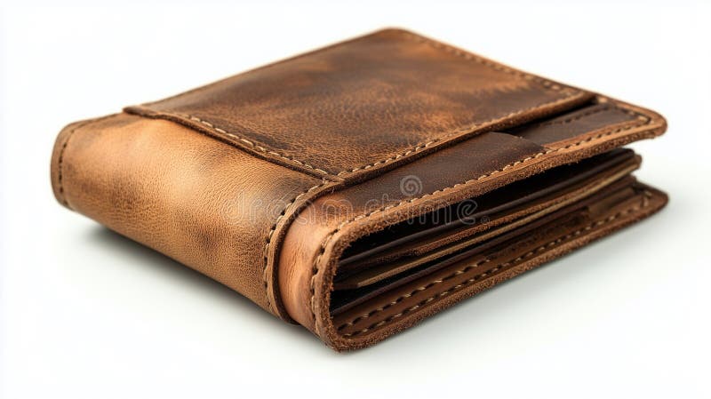 Stylish Brown Leather Wallet with Worn Texture, Showcasing Its ...