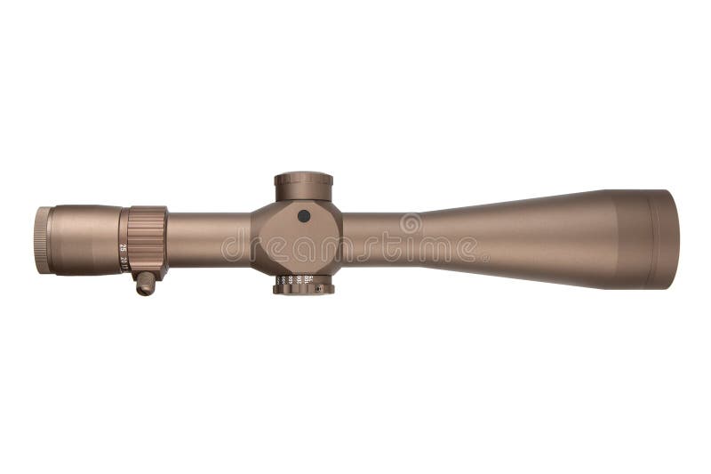 A Stylish Brown Rifle Scope with a Smooth Matte Finish and Fine-tuning ...
