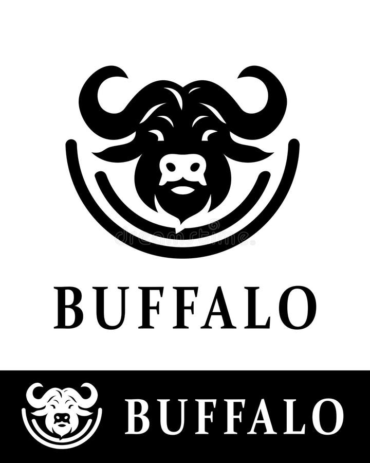Stylish Buffalo Logo Featuring a Bold Buffalo Head Stock Illustration - Illustration of stylish ...