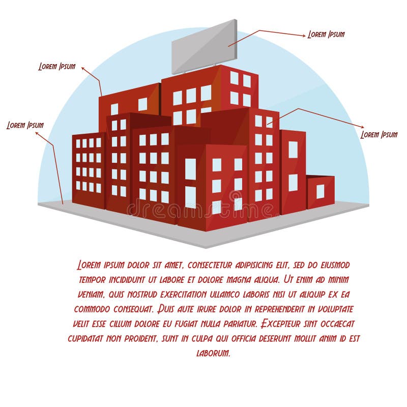 Stylish Building Illustration with Space for Text Stock Vector ...