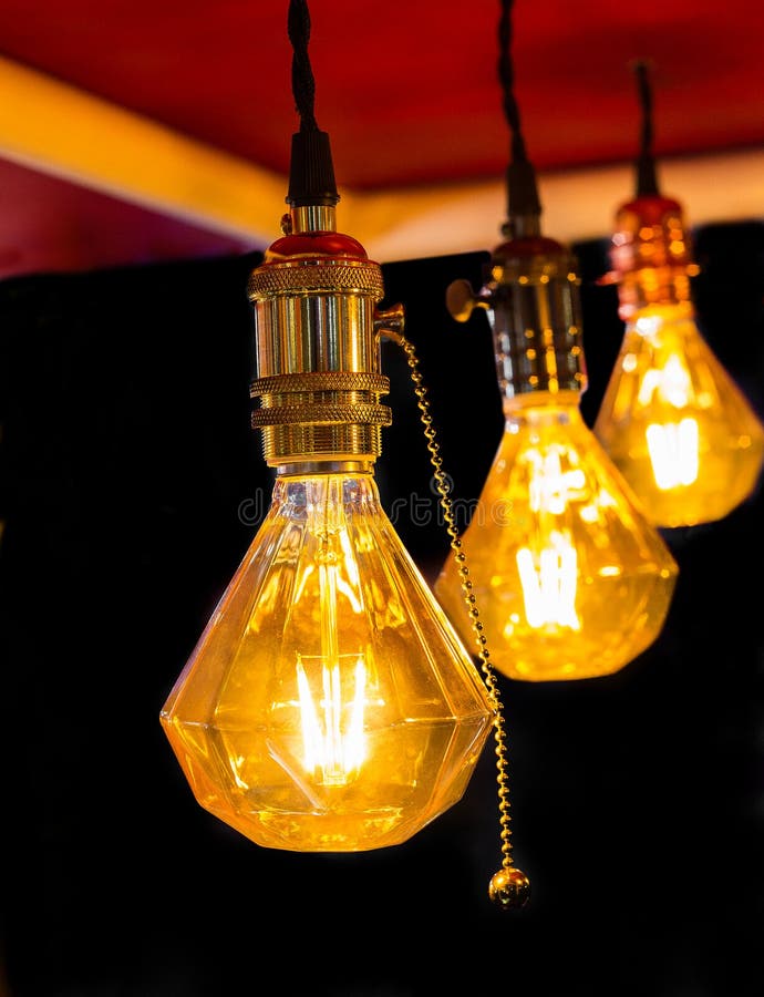 Light Bulbs with Antique Filament for Decorating Stock Image - Image of ...