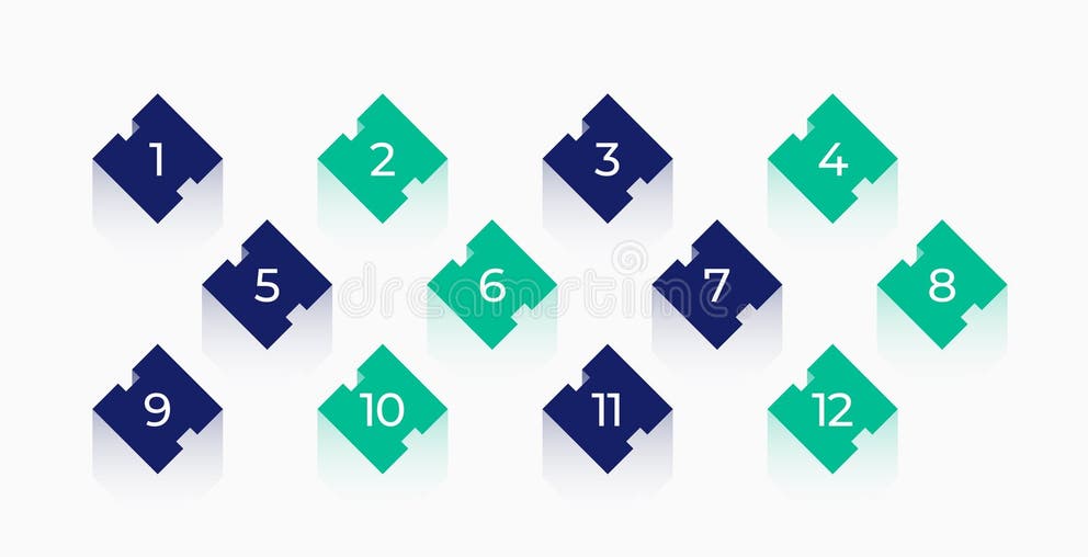 Stylish Bullet Points Icon Background in Puzzle Shape Stock Vector ...
