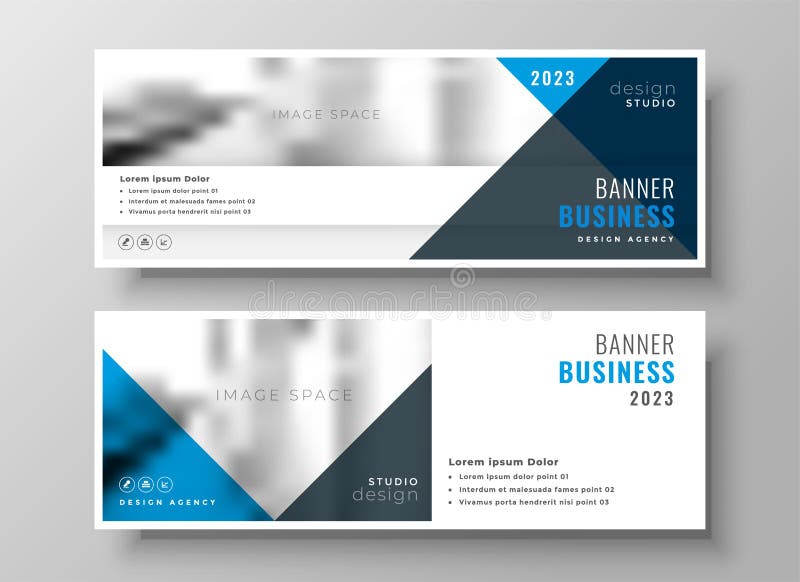 Stylish Business Presentation Banner in Blue Theme Design Stock Vector ...