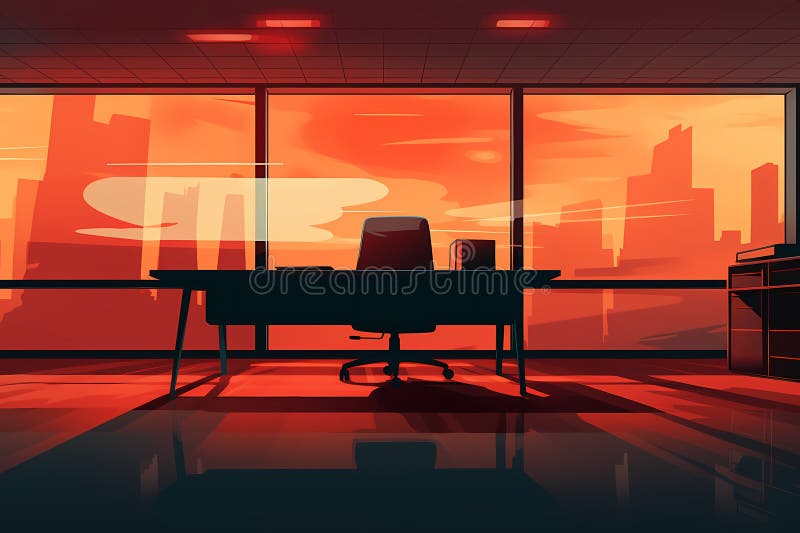 Minimalistic Business Empty Office Desk Graphics Stock Illustration ...