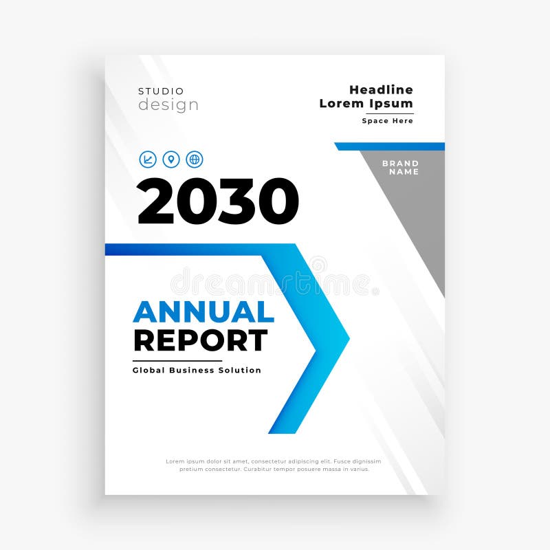 Stylish Business Yearly Report Flyer with Blue Theme Stock Vector ...