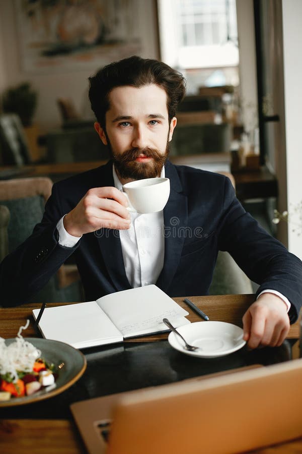 Stylish Businessman Working in a Office Stock Image - Image of career ...