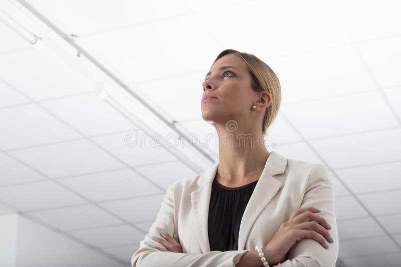 Stylish Businesswoman Thinking Over a Problem Stock Image - Image of ...