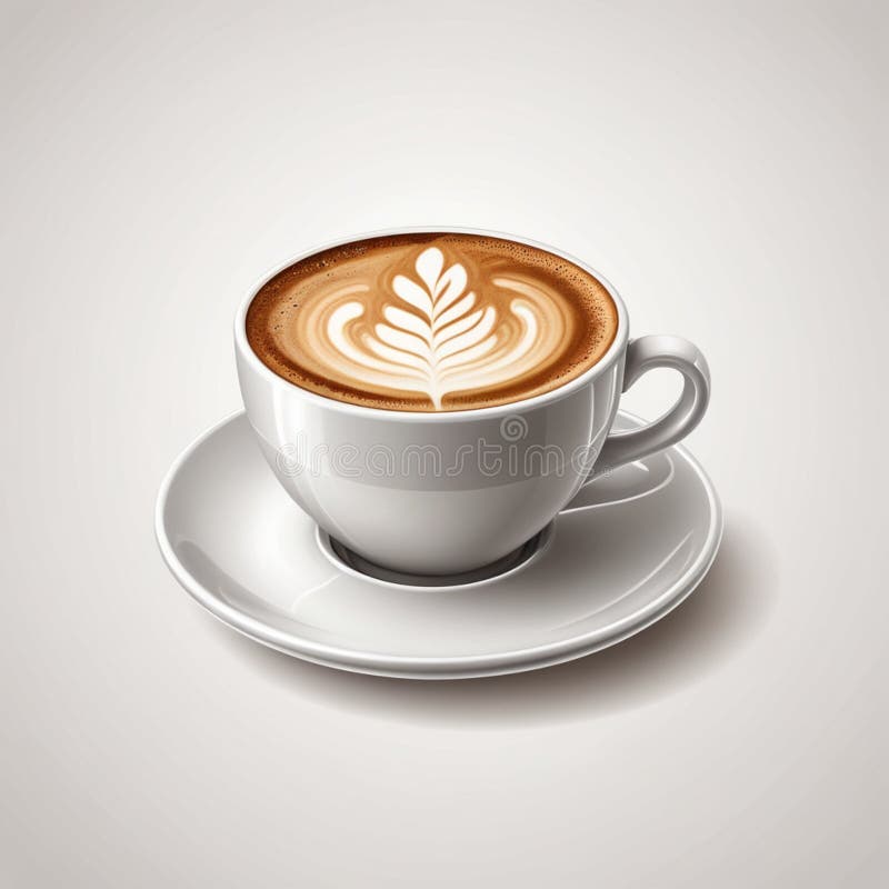 Stylish Cappuccino Cup Design Perfect for Logos White Background Stock ...