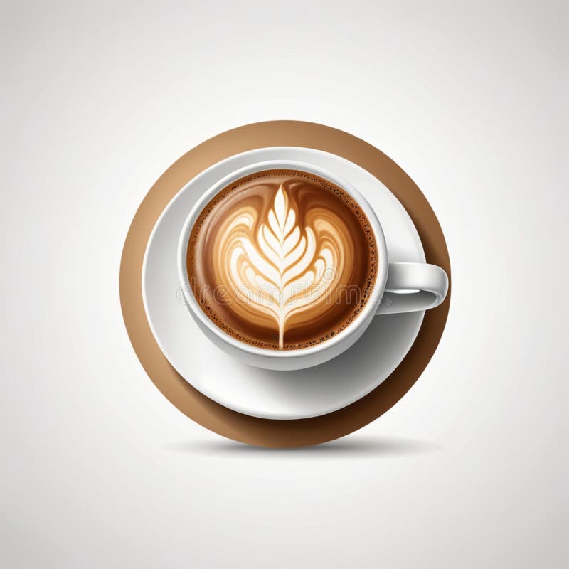 Stylish Cappuccino Cup Design Perfect for Logos White Background Stock ...