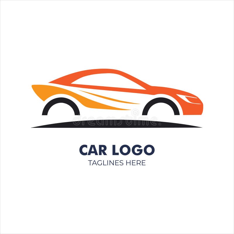 A Stylish Orange-Yellow Car Logo Stock Vector - Illustration of trendy ...