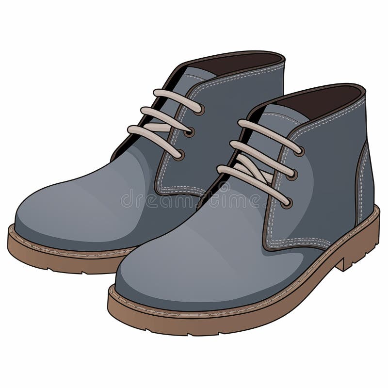 Stylish Cartoon Boots Resting on a Surface, Showcasing a Classic Design ...