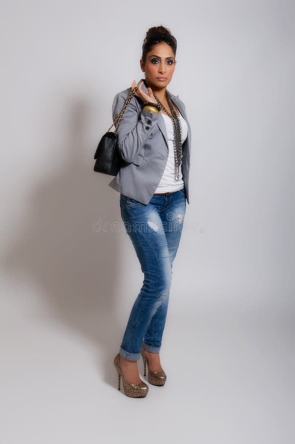 Stylish Casual Pretty Young Woman Stock Image - Image of girl ...