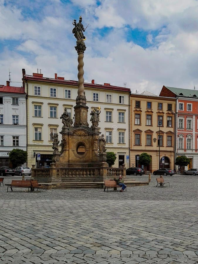 Stylish Center of the Old Czech City. Editorial Stock Image - Image of ...