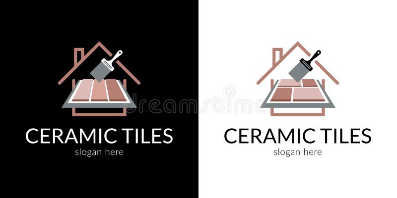 Stylish Ceramic Tiles Logo in Perspective Stock Vector - Illustration ...