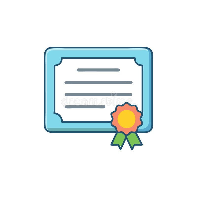 Stylish Certificate Icon for Recognition Stock Illustration ...