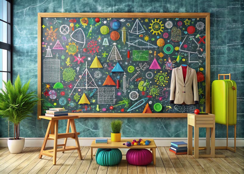 Chalkboard Math Symbols Education Teaching Learning School Concepts ...