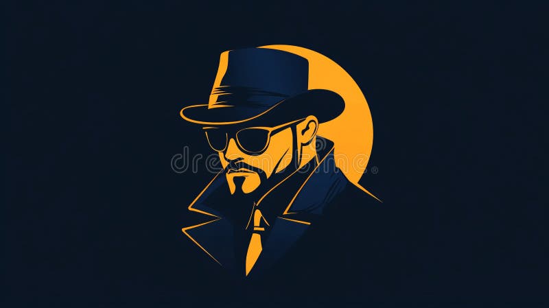 Simple Character Logo Design Featuring a Cool and Handsome Figure in a ...