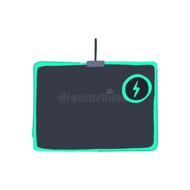 Stylish Charging Mouse Pad Wireless Cartoon Vector Illustration Stock ...
