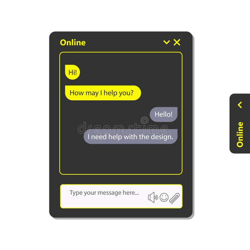 Chat Window Set of Different Colors Stock Vector - Illustration of ...