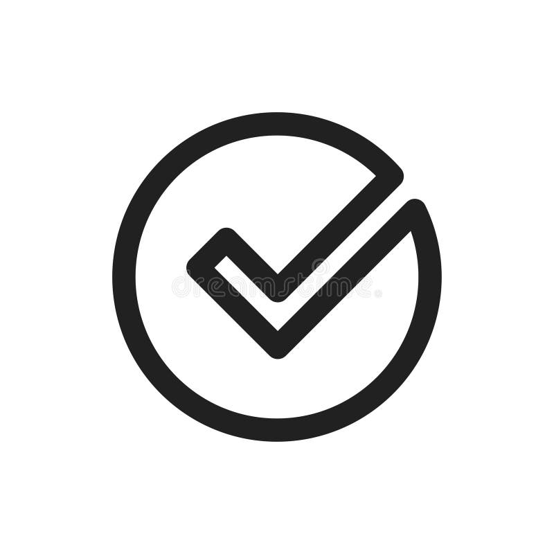 Stylish Checkmark Icon Recognizable Approved Symbol for Use in Various ...