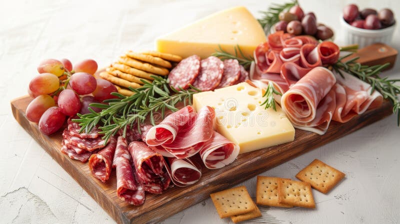 Stylish Cheese and Charcuterie Board Display with Assorted Meats and ...