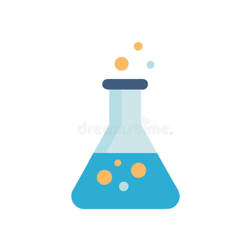 Stylish Chemistry Beaker Icon for Science Stock Illustration ...