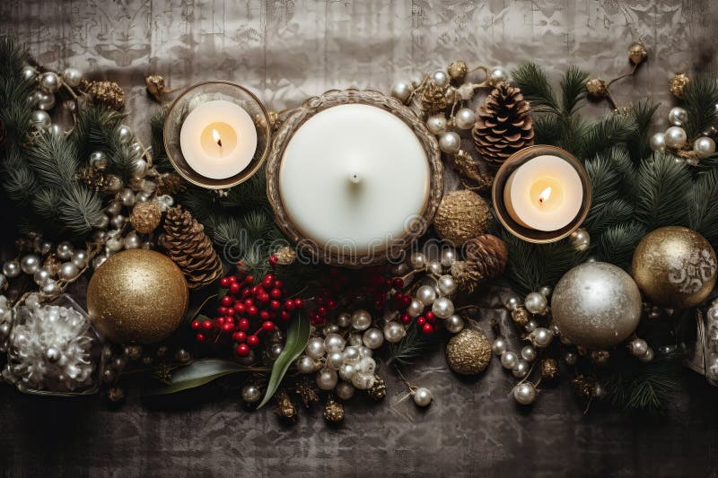 Stylish and Chic Holiday Decor Beautifully Arranged Stock Illustration ...