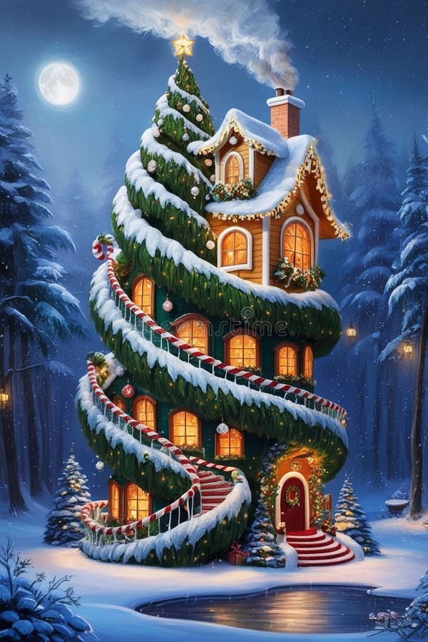 A Stylish Christmas House in Modern House Stock Photo - Image of luxury ...